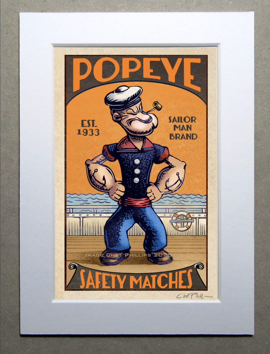 Popeye 5 x 7 Matchbox Print – ChetArt