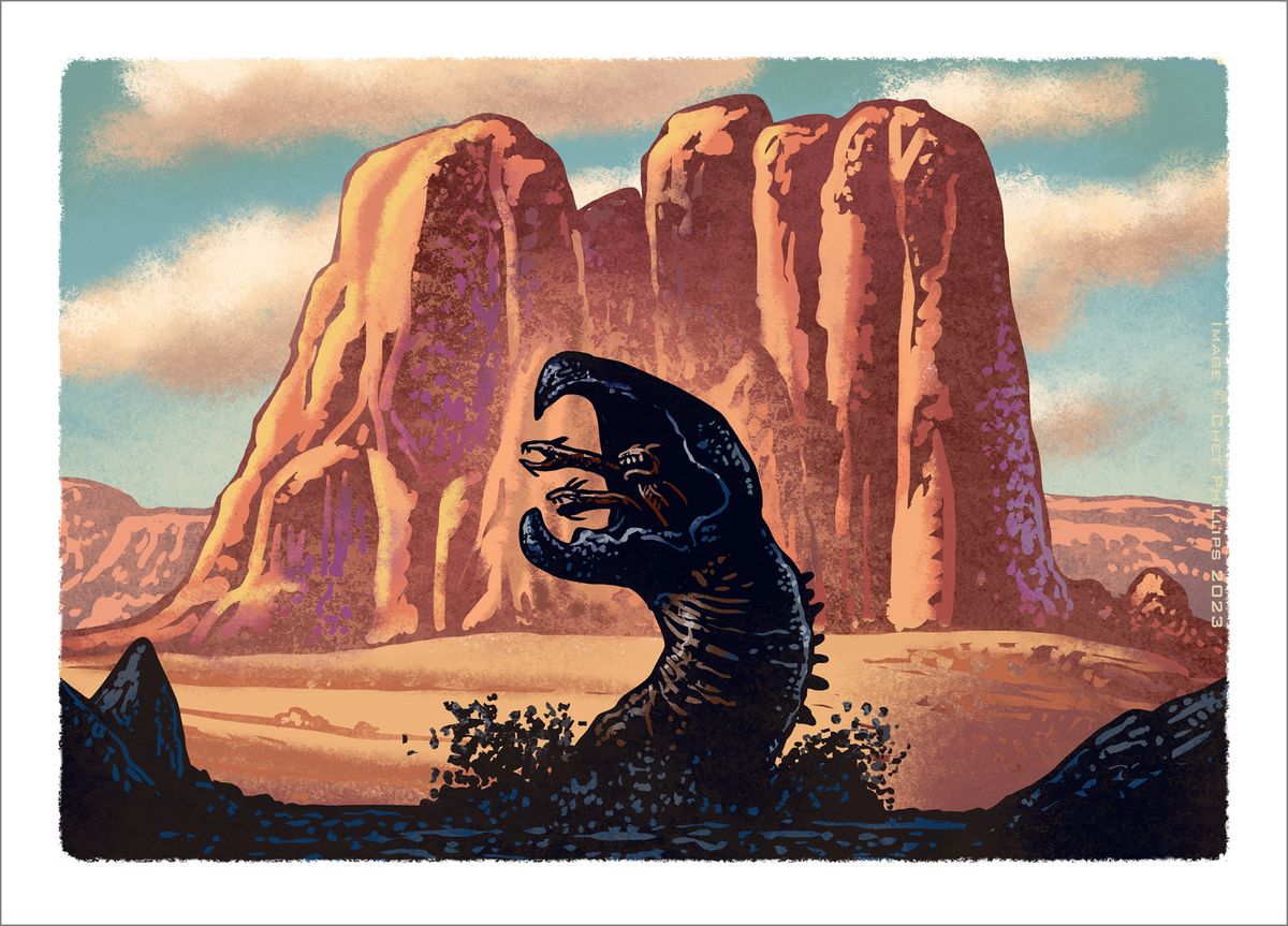 Graboid- 5 x 7 signed print – ChetArt