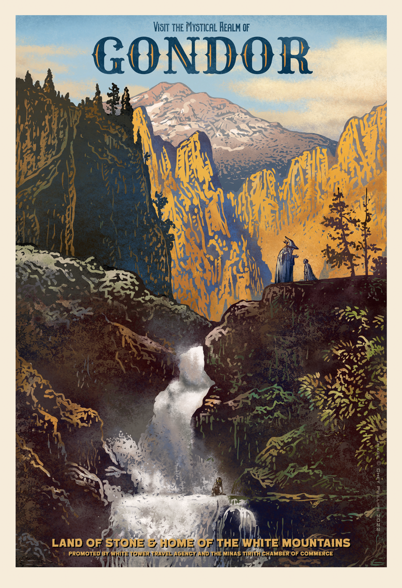 Visit Gondor Travel Poster- 13 x 19 print – ChetArt